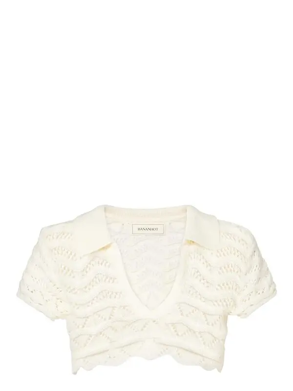 BANANHOT Coco Knitted Crop Top - White