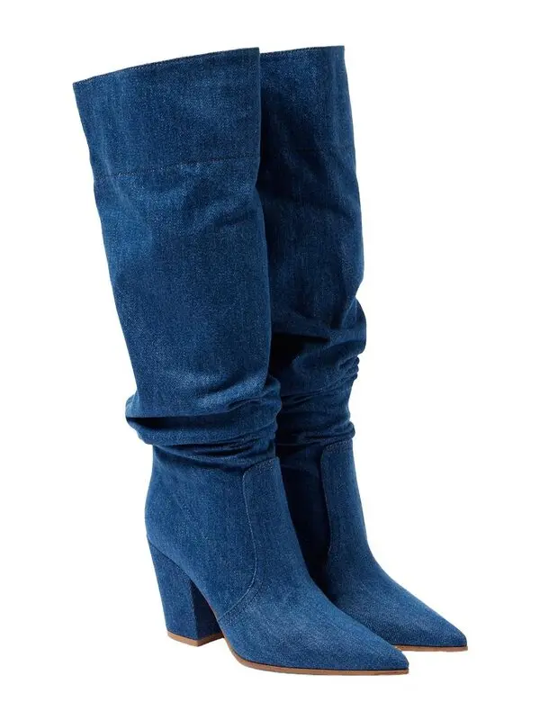 GIANVITO ROSSI Keinna 85 Over-the-knee Boots - Blue