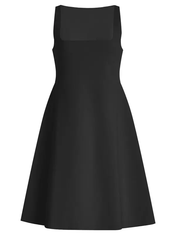 BIRROT Bonded Crepe Mini Dress - Black