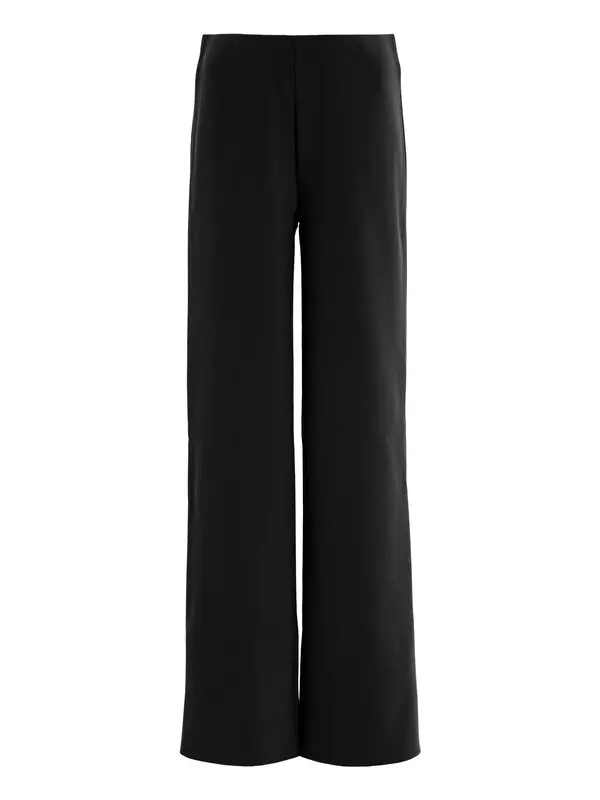 BIRROT Bonded Crepe Straight-leg Trousers - Black