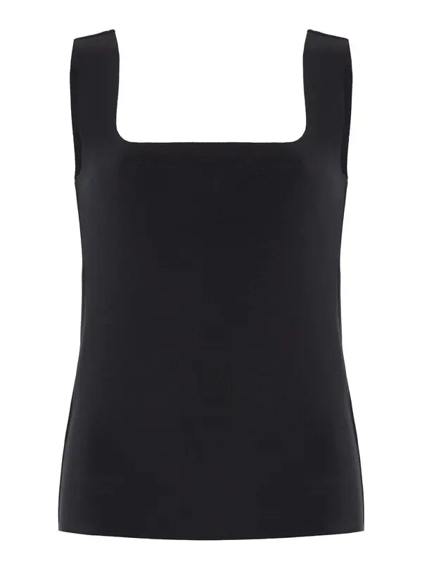 BIRROT Lay2 Sleeveless Bonded Crepe Top - Black