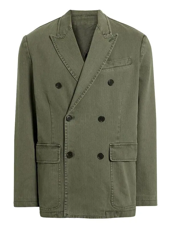 ALEX MILL Bedford Doublebreasted Cottoncorduroy Suit Jacket - Army Green