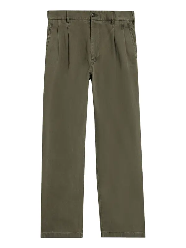 ALEX MILL Bedford Pleated Cotton-corduroy Suit Trousers - Army Green
