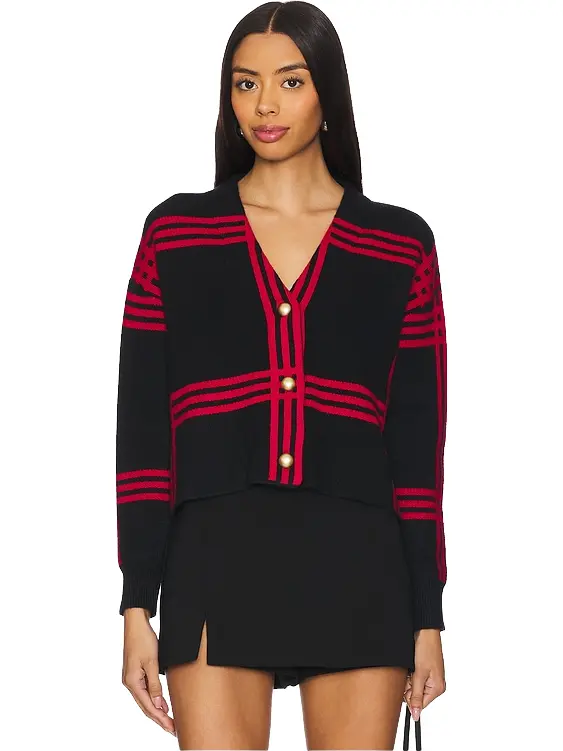 Tularosa Bellair Cardigan - Red & Black