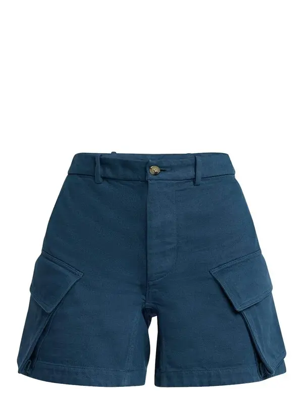 JW Anderson High-rise Relaxed Fit Cargo Shorts - Light Indigo