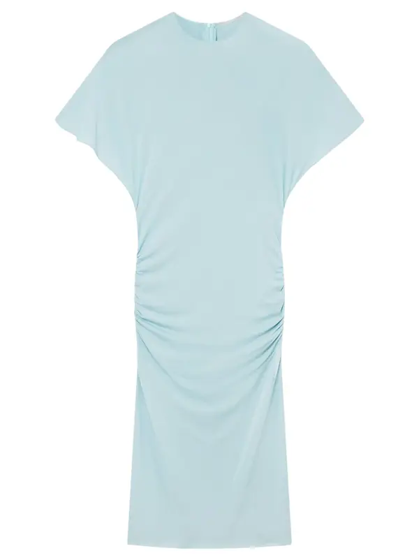 Stella McCartney Padded-shoulder Midi Dress - Blue