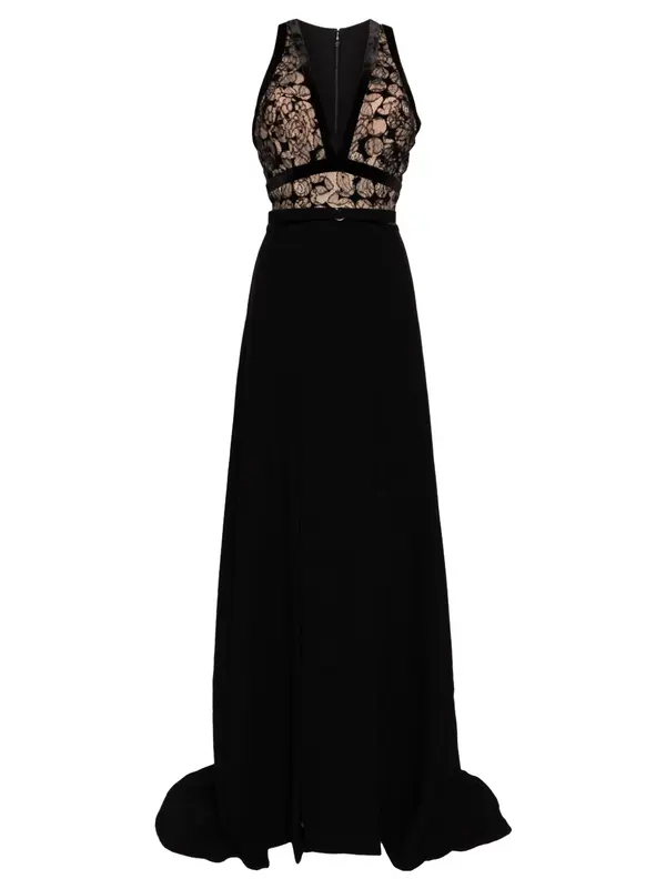 SAIID KOBEISY Lace Gown - Black