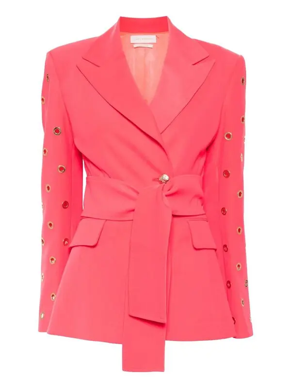 SAIID KOBEISY Metal Ring Tailored Jacket - Red