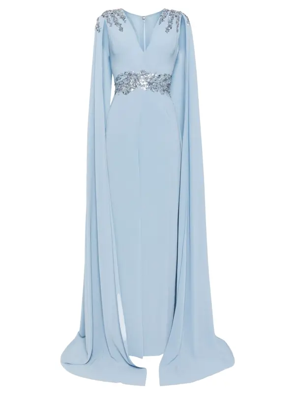 SAIID KOBEISY Crepe Gown - Blue