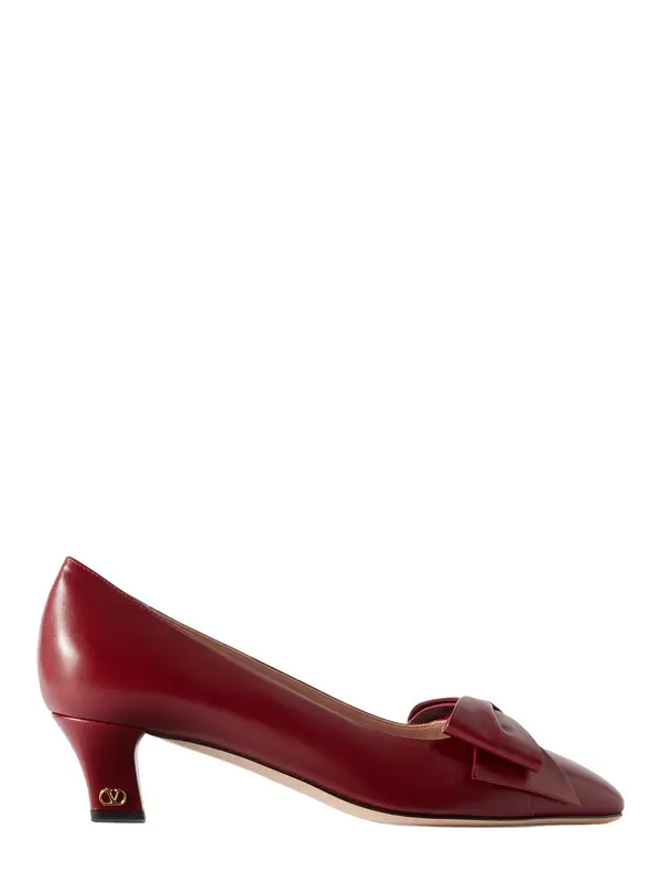 Valentino Garavani Bow-embellished Leather Pumps - Red