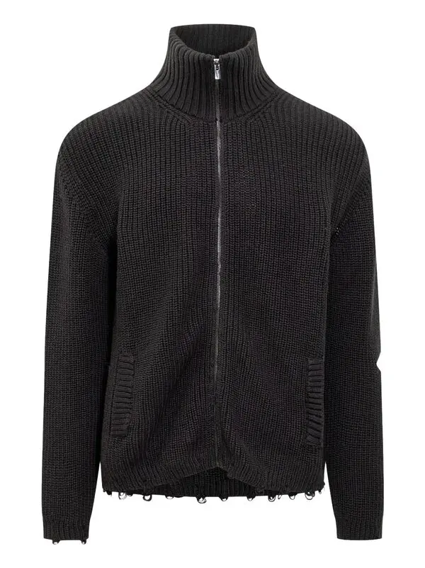 A PAPER KID Knitted Cardigan - Black