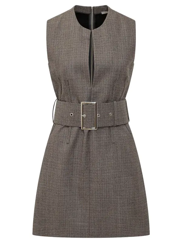 Stella McCartney Belted Mini Dress - Brown