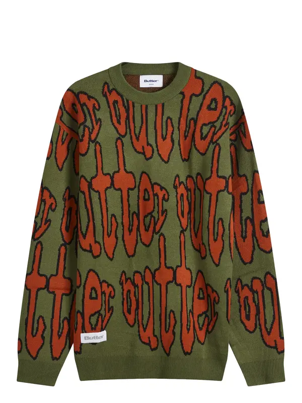 BUTTER GOODS Frenzy Knit Jumper - Fatigue
