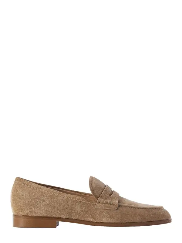 GIANVITO ROSSI Georgie Suede Loafers - Brown