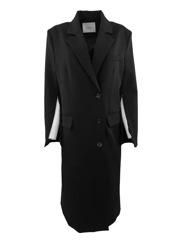 THEO THE LABEL Aphrodite Zip Sleeve Duster Coat - Black