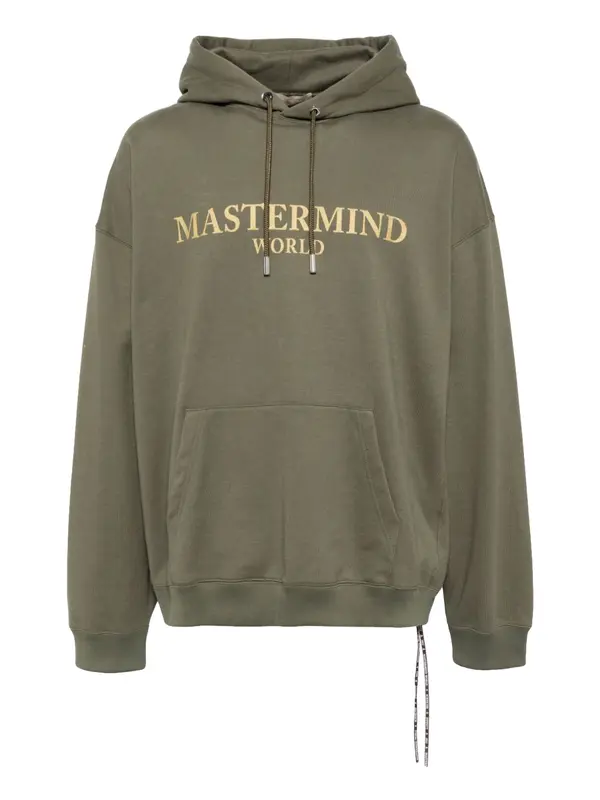 MASTERMIND WORLD Logo Print Cotton Hoodie - Green