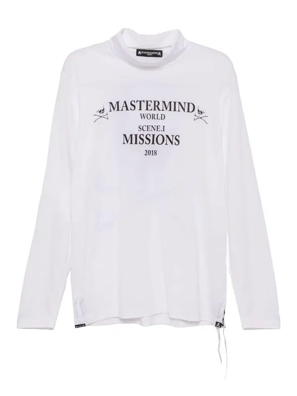 MASTERMIND WORLD Logo Print Long Sleeve T-shirt - White