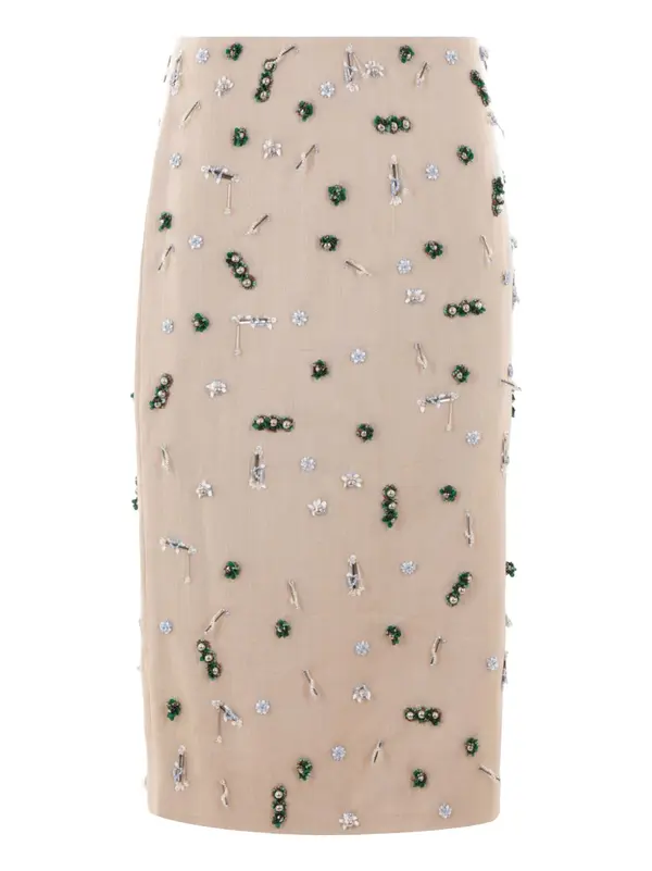 Christopher Esber Beaded Midi Skirt - Neutrals