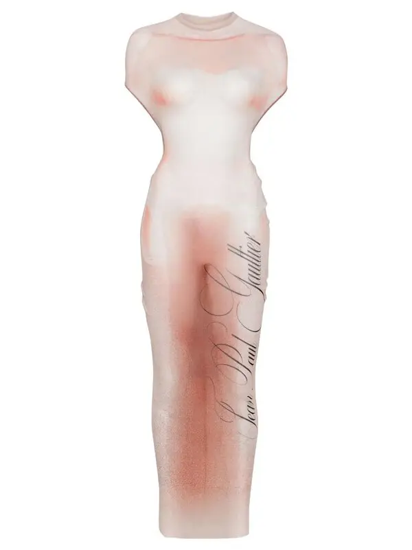 JEAN PAUL GAULTIER Silhouette-print Maxi Dress - Pink