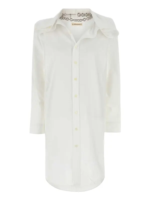 Y/project Oxford Shirt Dress - White