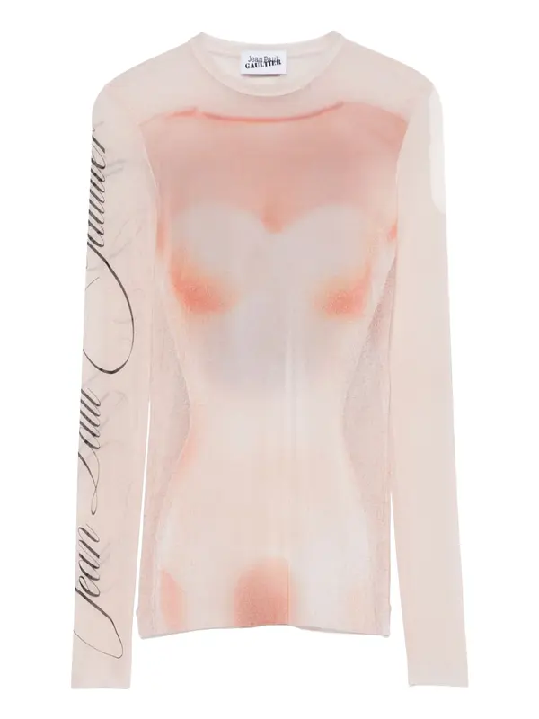 Jean Paul Gaultier Silhouette-print T-shirt - Pink
