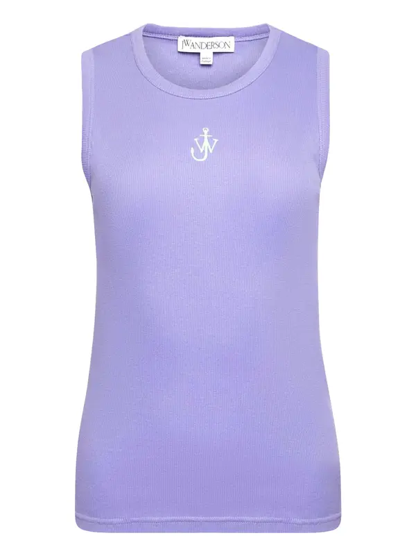 JW Anderson Logo-embroidered Top - Purple