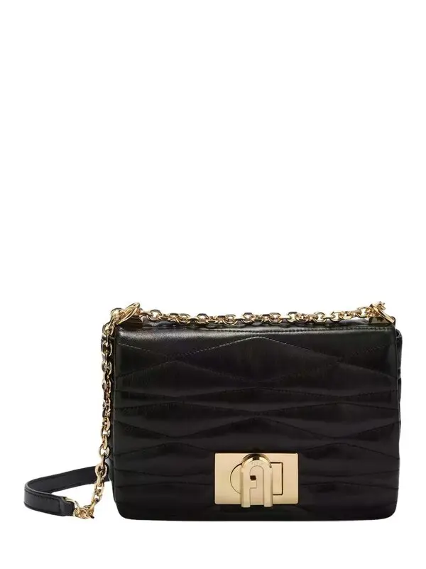 Furla 1927 Quilted Leather Shoulder Bag - Black