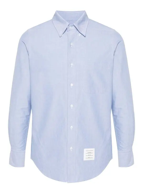 Thom Browne Rwb-grosgrain Cotton Shirt - Blue