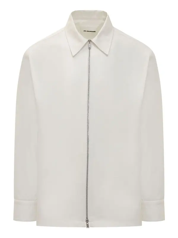 JIL SANDER Zip-up Shirt Jacket - White
