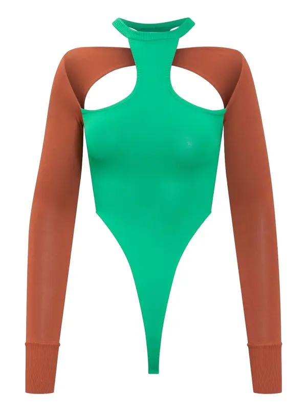 ALESSANDRO VIGILANTE Two-tone Bodysuit - Green