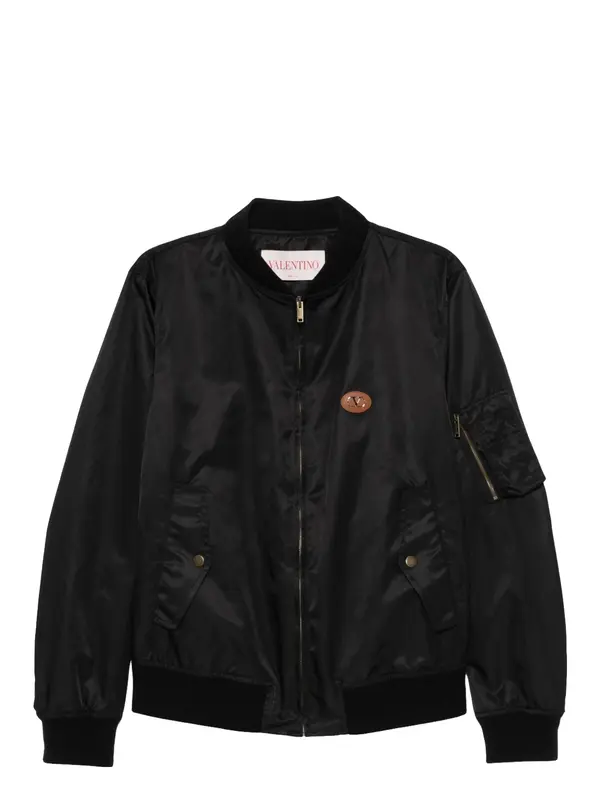 Valentino Garavani Zip-up Bomber Jacket - Black
