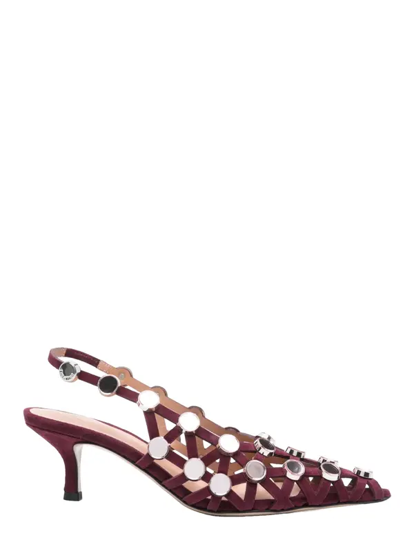 Attico 50mm Grid Slingback Pumps - Purple