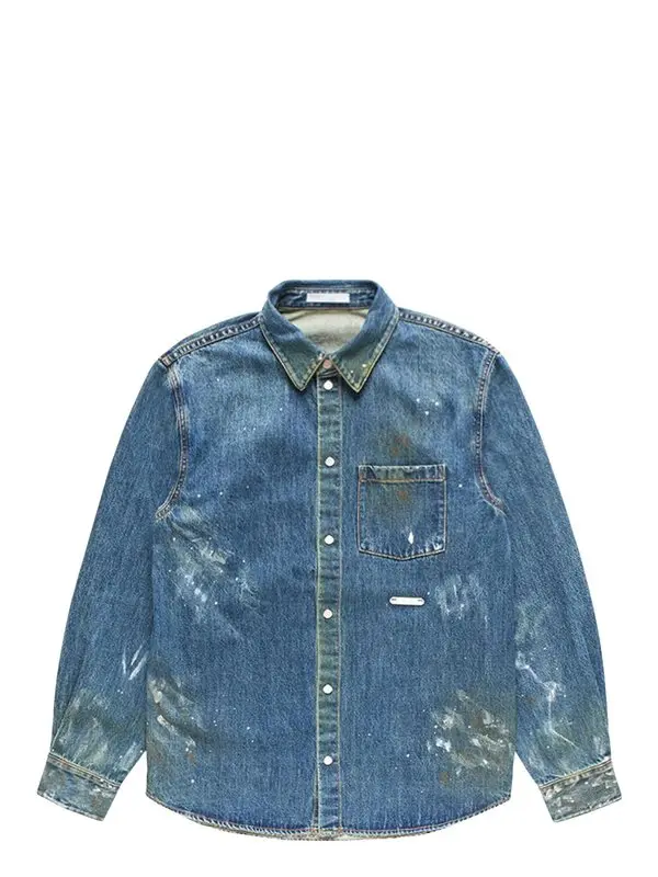 Helmut Lang Painted Denim Shirt - Blue