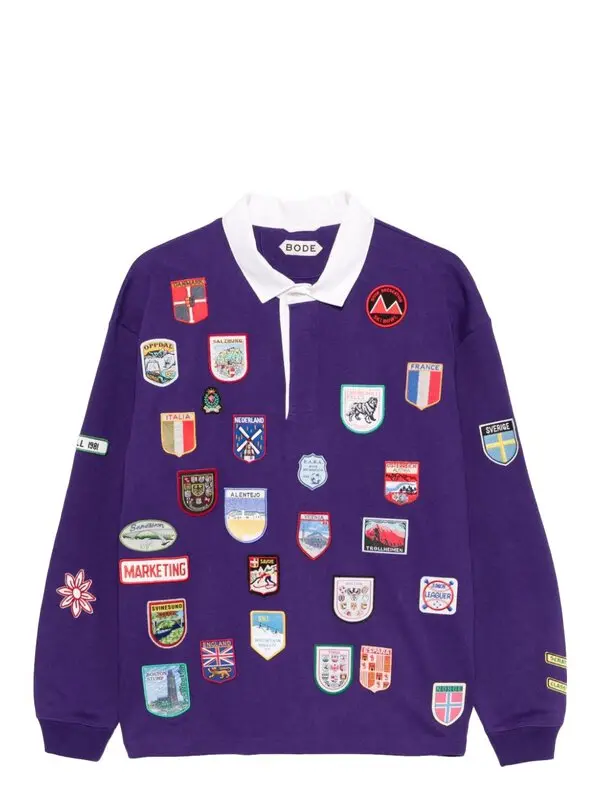 BODE Passport Patch Polo Shirt - Purple