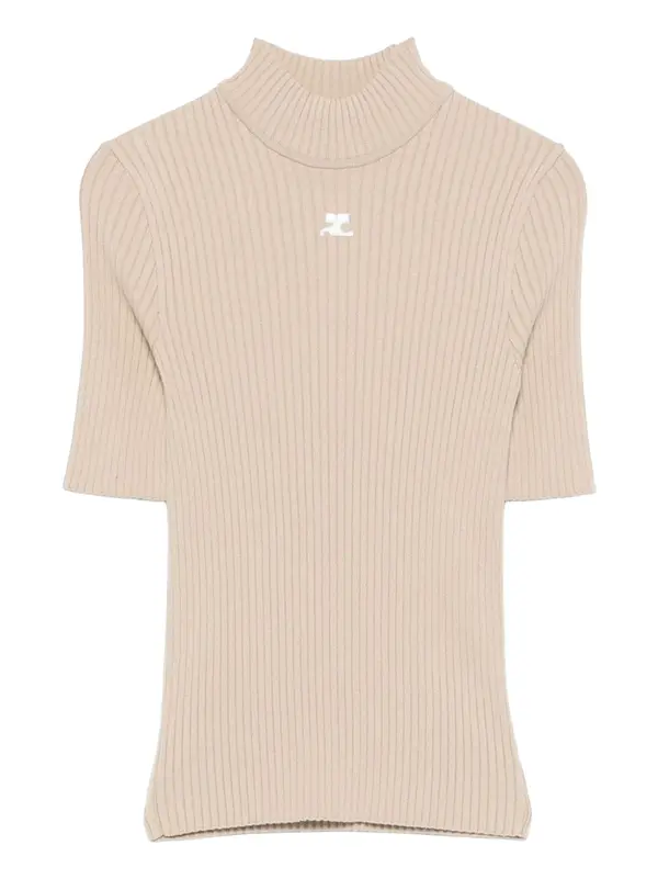 COURREGES Reedition Ribbed T-shirt - Neutrals