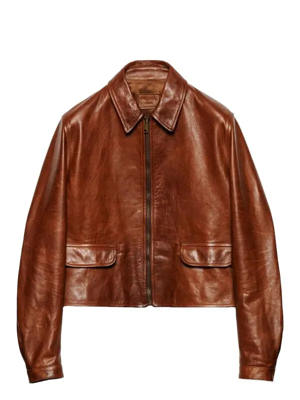 Prada Leather Jacket - Brown