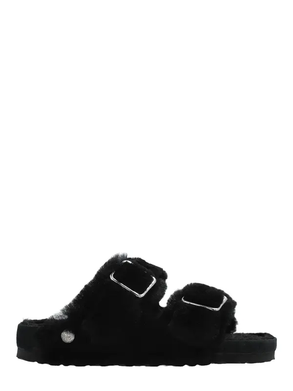 BIRKENSTOCK Arizona Shearling Slides - Black