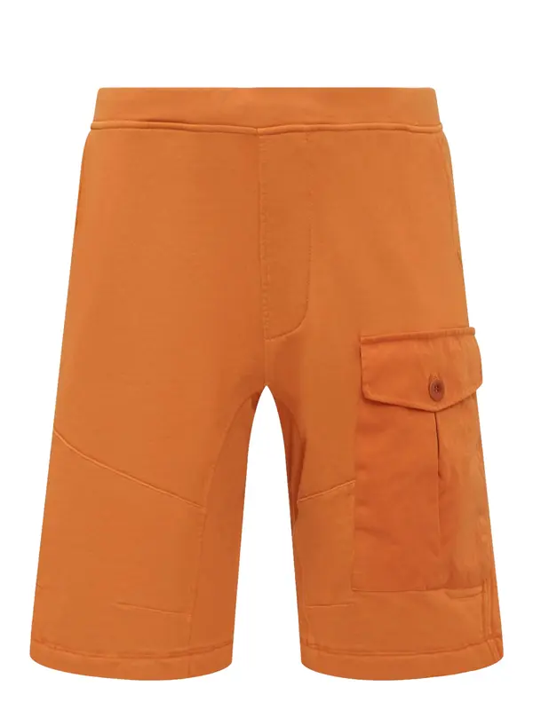 TEN C Garment-dyed Fleece Shorts - Orange