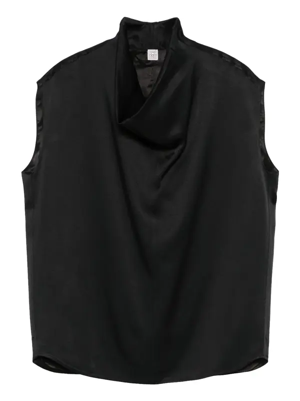 TOTEME Sleeveless Funnel-neck Blouse - Black