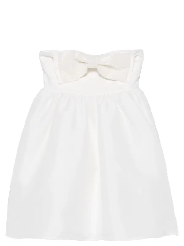 SELF-PORTRAIT Taffeta Bandeau Mini Dress - White