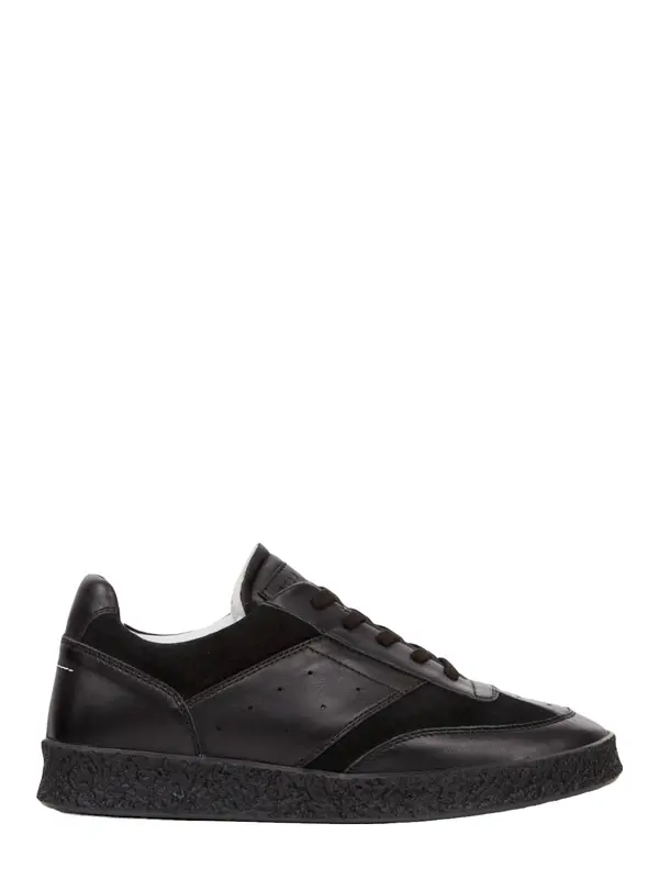 MAISON MARGIELA Stitch-logo Leather Sneakers - Black
