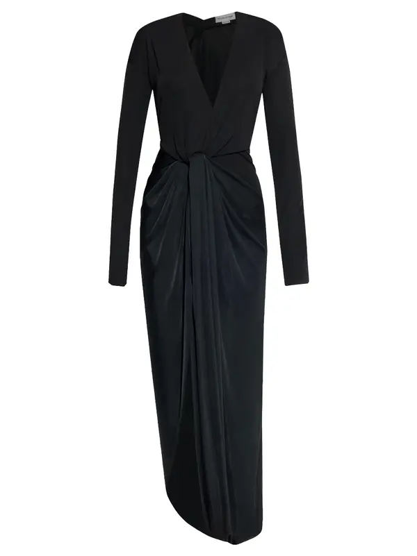 Victoria Beckham Knot-detail Jersey Gown - Black