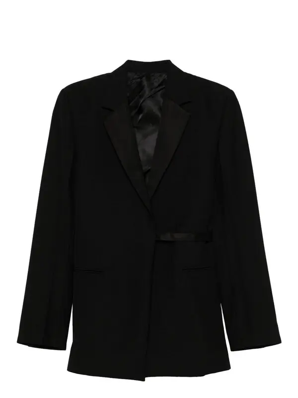 TOTEME Satin-lapels Wrap Blazer - Black
