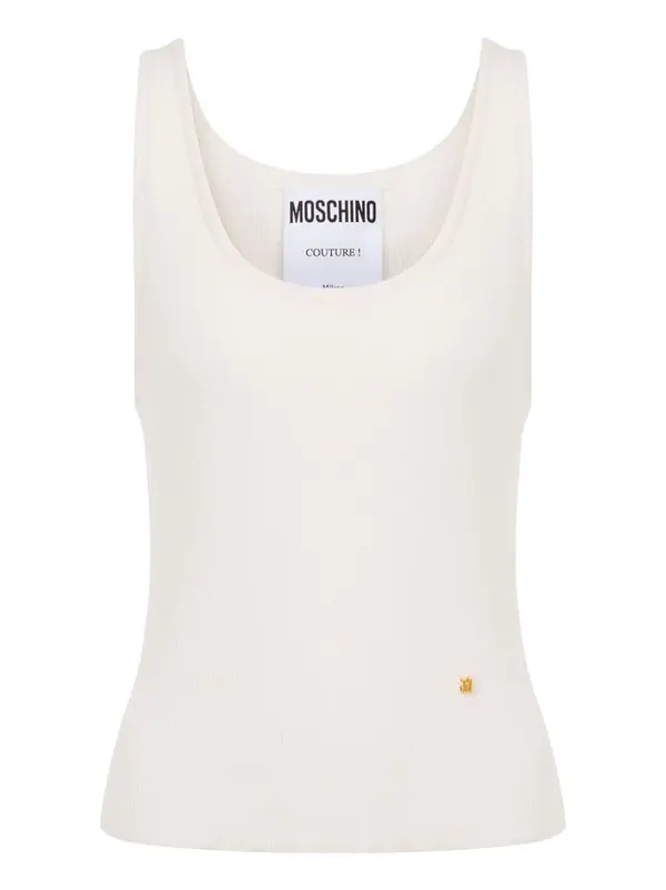 Moschino Fine-ribbed Tank Top - White