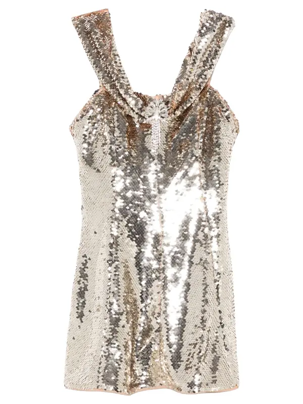 SELF-PORTRAIT Sequin Mini Dress - Gold