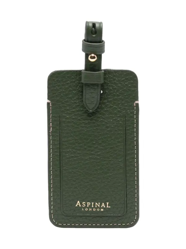 ASPINAL OF LONDON Leather Luggage Tag - Green