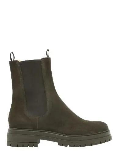 GIANVITO ROSSI Chester Biker Boots - Dark Green Suede
