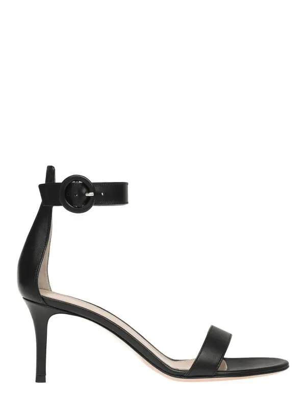 GIANVITO ROSSI Portofino 70 Sandal - Black Leather