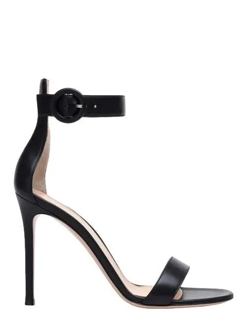 GIANVITO ROSSI Portofino 105 Sandals - Black Leather