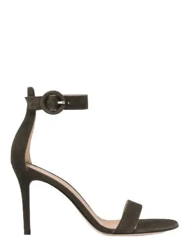 GIANVITO ROSSI Portofino 85 Sandal - Brown Suede